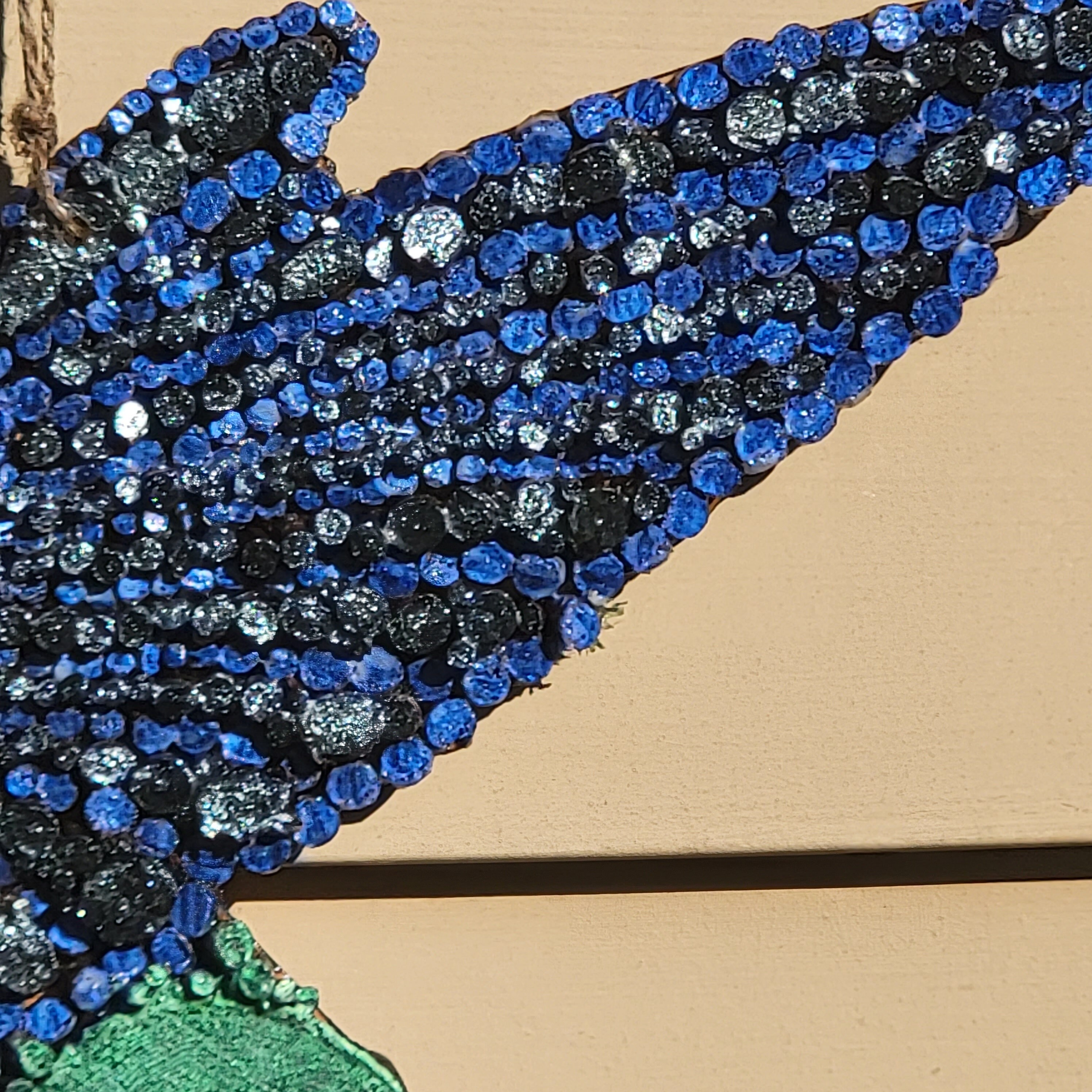 Iridescent Hummingbird Wooden Mosaic Wall Art With Birch Wood | Etsy