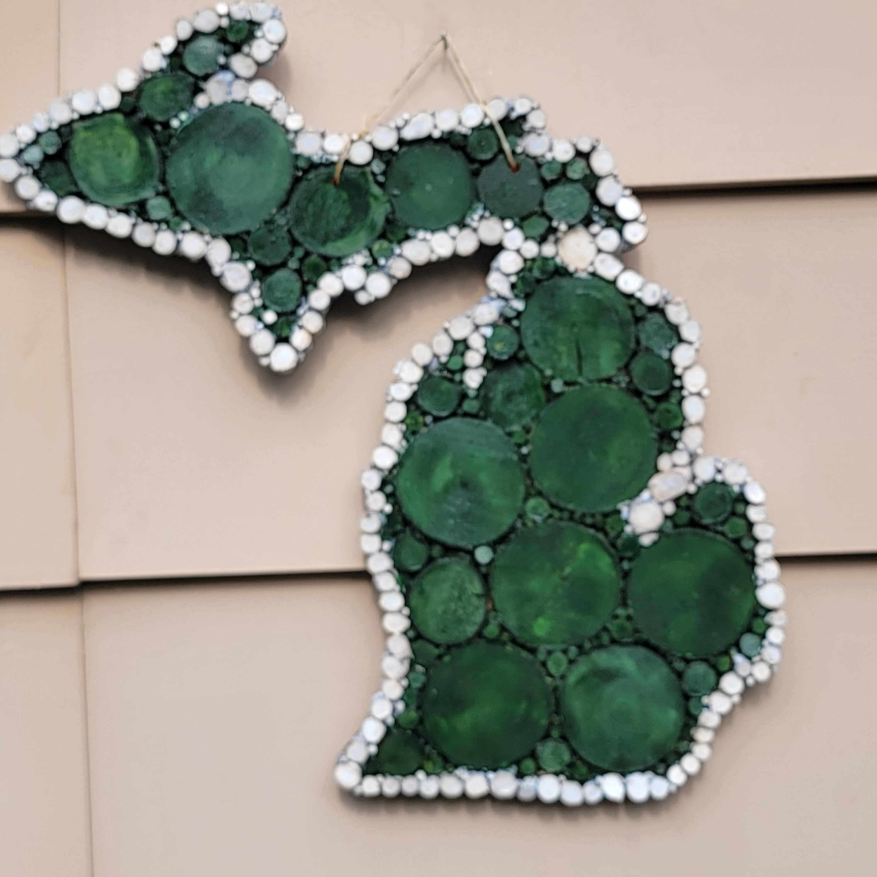 State of Michigan Wooden Mosaic Wall Art Featuring a Birch | Etsy