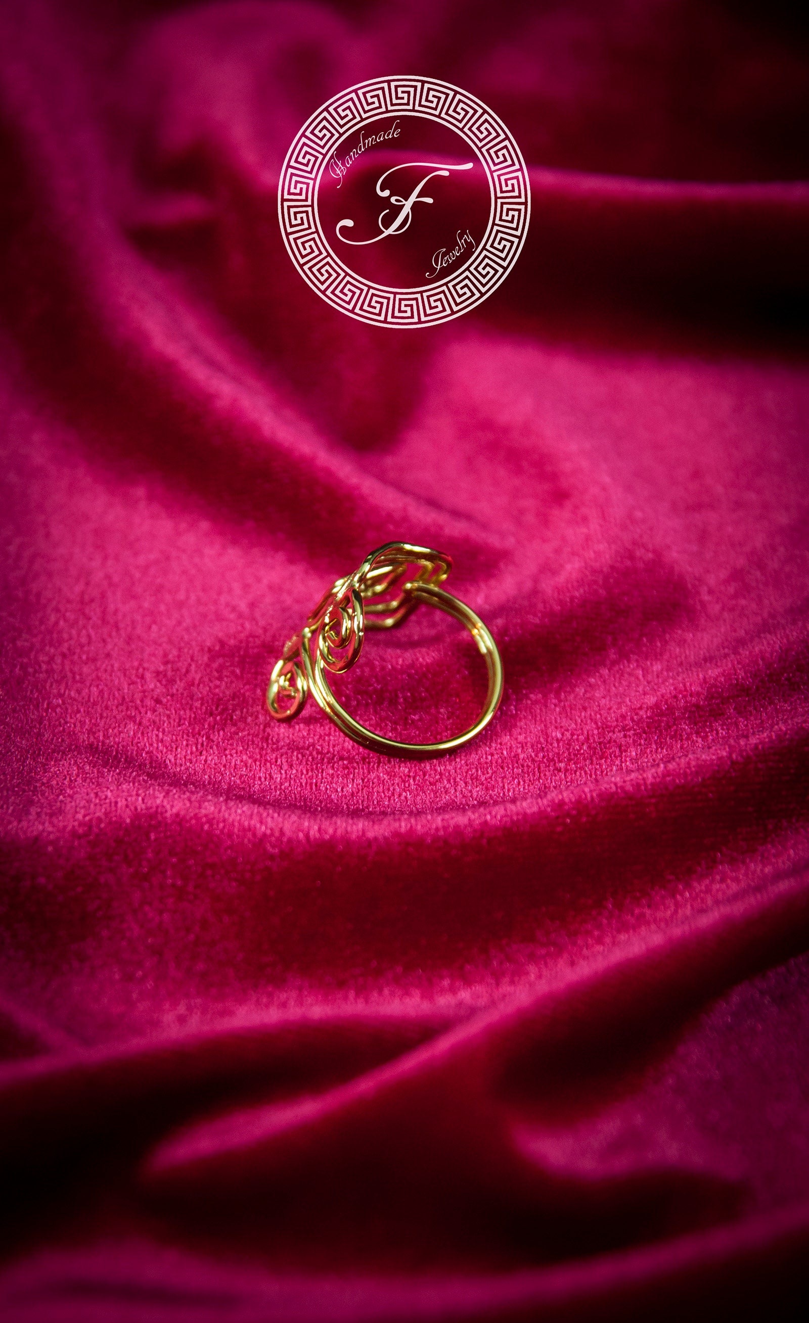 Greek Ring Key Motif Gold Plated Handmade - Etsy