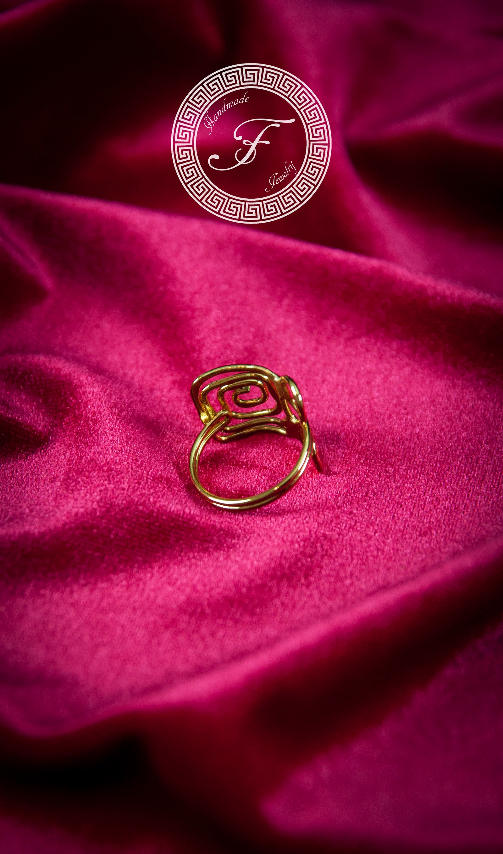 Greek Ring Key Motif Gold Plated Handmade - Etsy