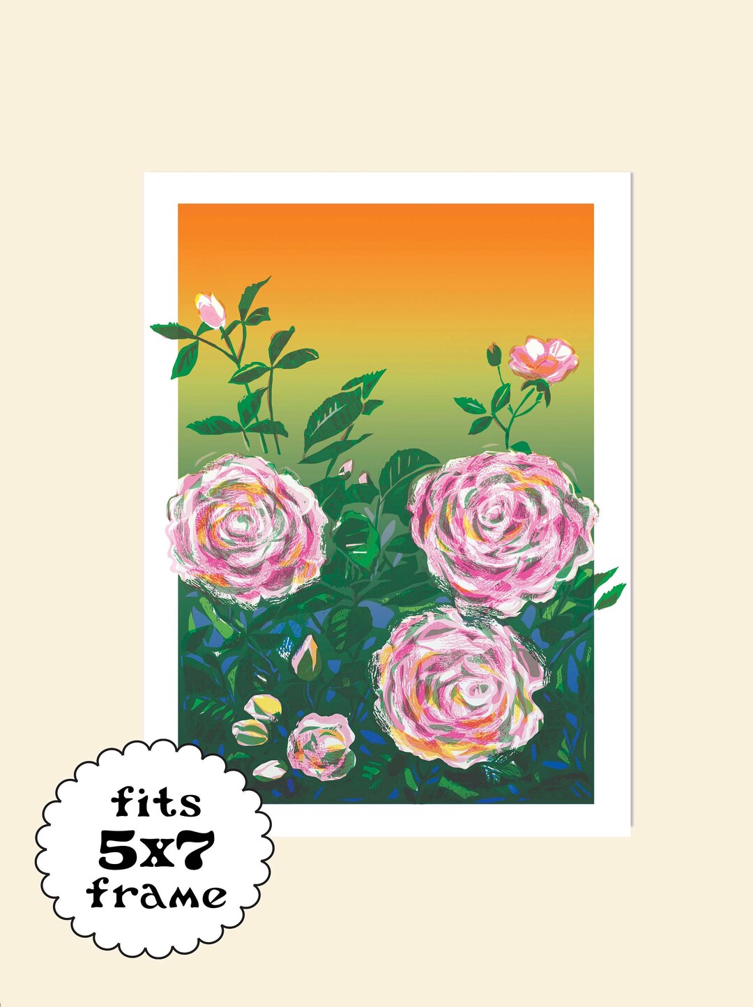 Wild Roses Greeting Card ~ Printable Digital Download - Etsy