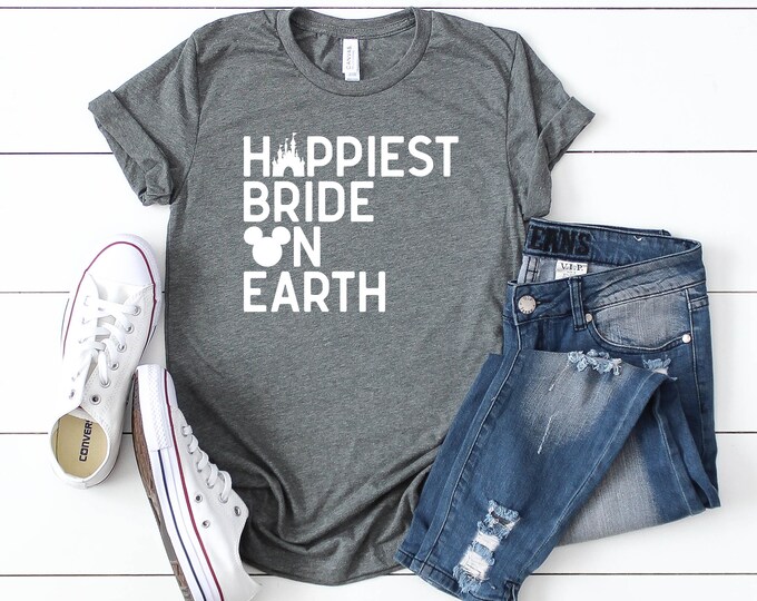 The Original Happiest Bride on Earth Tee Disney Wedding Tee Disney ...