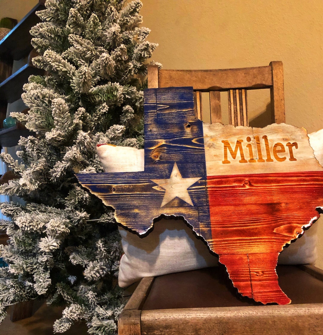 Personalized Texas Flag Wood Sign | Wood Wall Decor | Home Wall Decor ...