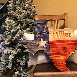 Personalized Texas Flag Wood Sign Wood Wall Decor Home - Etsy