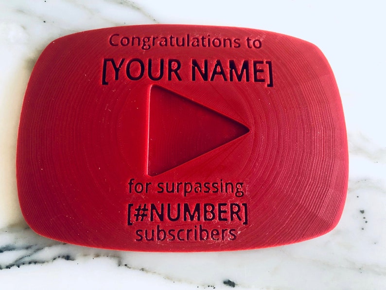 3D Printed YouTube Custom Play Button Replica | Etsy
