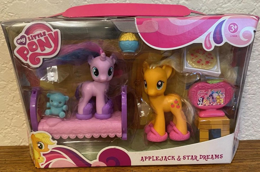 My Little Pony APPLEJACK & STAR DREAMS Sleepover Playset, G4, 3 ...