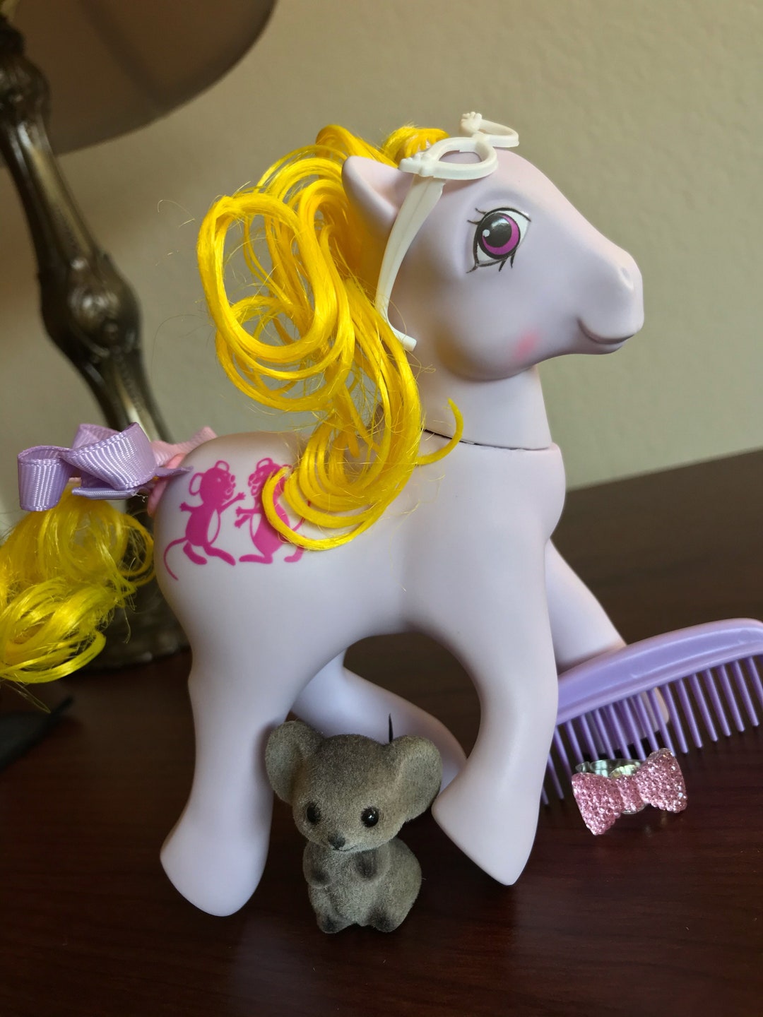 Vintage G1 My Little Pony HAPPY TAILS WOOSIE Lavender Variant ...