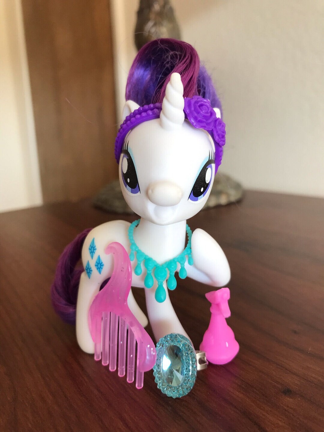 RETIRED My Little Pony RARITY Unicorn 3, G4, Reboot, Necklace, Headband ...