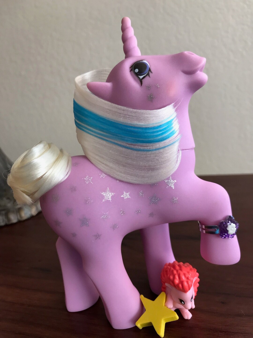 Vintage G1 My Little Pony Twice as Fancy MILKY WAY Pink Unicorn, Silver Glitter Stars, TAF ...