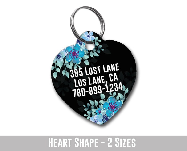 Blue Flower Dog Tag for Dogs Floral Dog Tags Personalized - Etsy Ireland