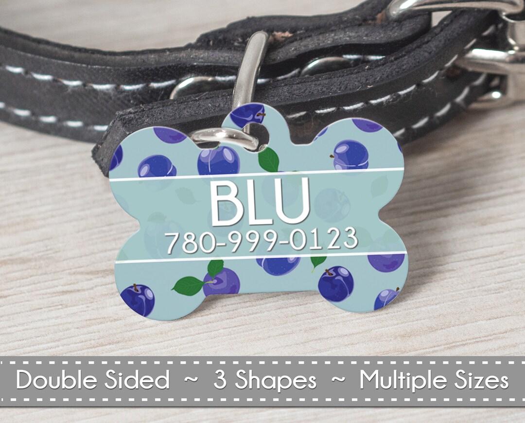 Blueberry Pet ID Tag, Dog Tag for Dogs, Blueberry Dog Collar Tag ...