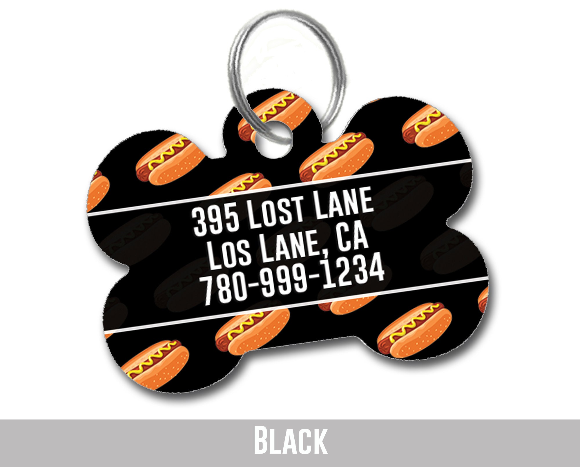 Hot Dog Pet Id Tag Dog Tag for Dogs Personalized Pet ID Tag | Etsy