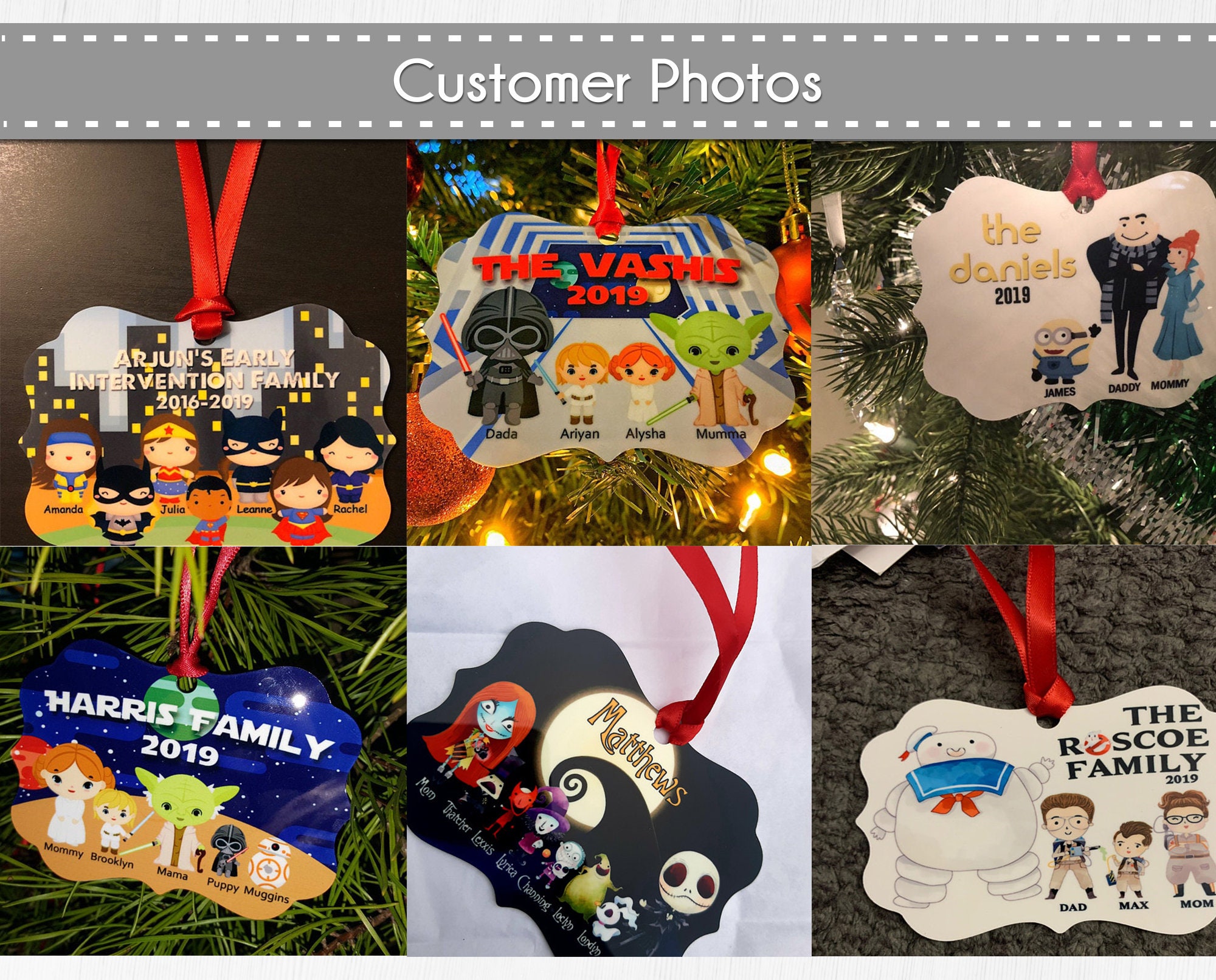 Charlie and Friends Family Ornament Personalized Christmas | Etsy