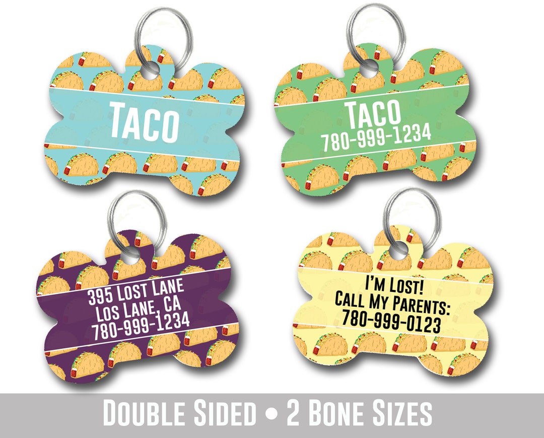 Custom Dog Tag, Taco Pet ID Tag, Double Sided Pet Tag, Dog Tag for Dogs ...