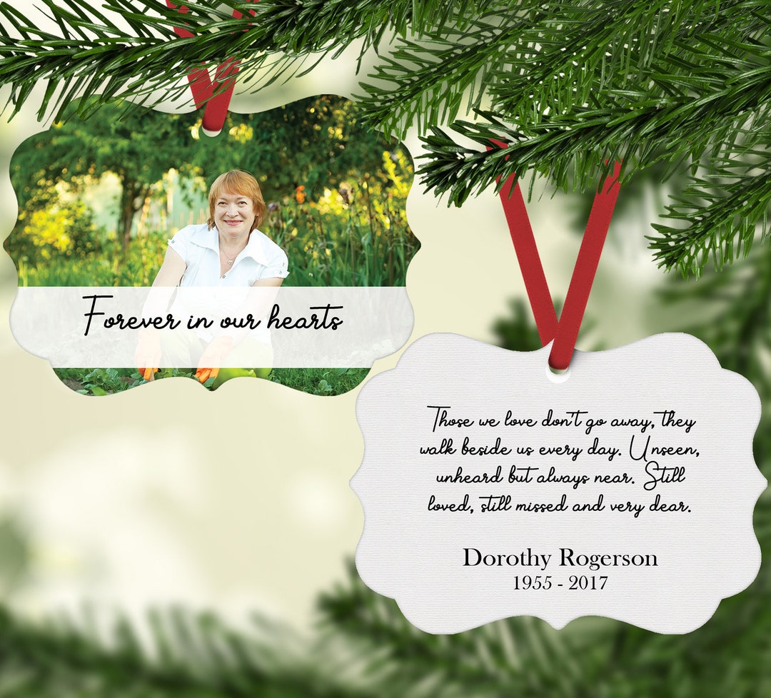 Memorial Photo Ornament; Personalized Christmas Tree Ornament; Ornament ...