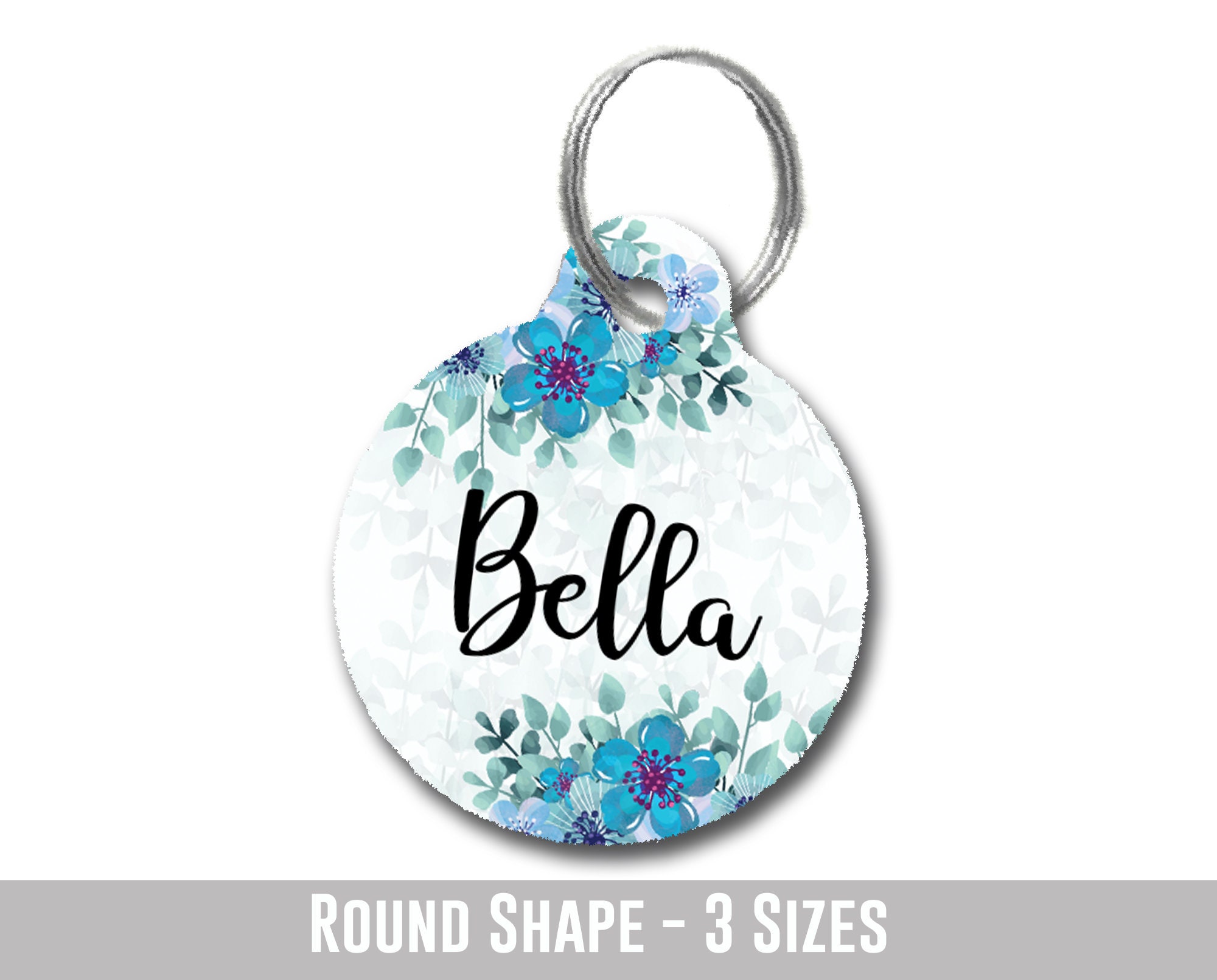 Blue Flower Dog Tag for Dogs Floral Dog Tags Personalized - Etsy Ireland
