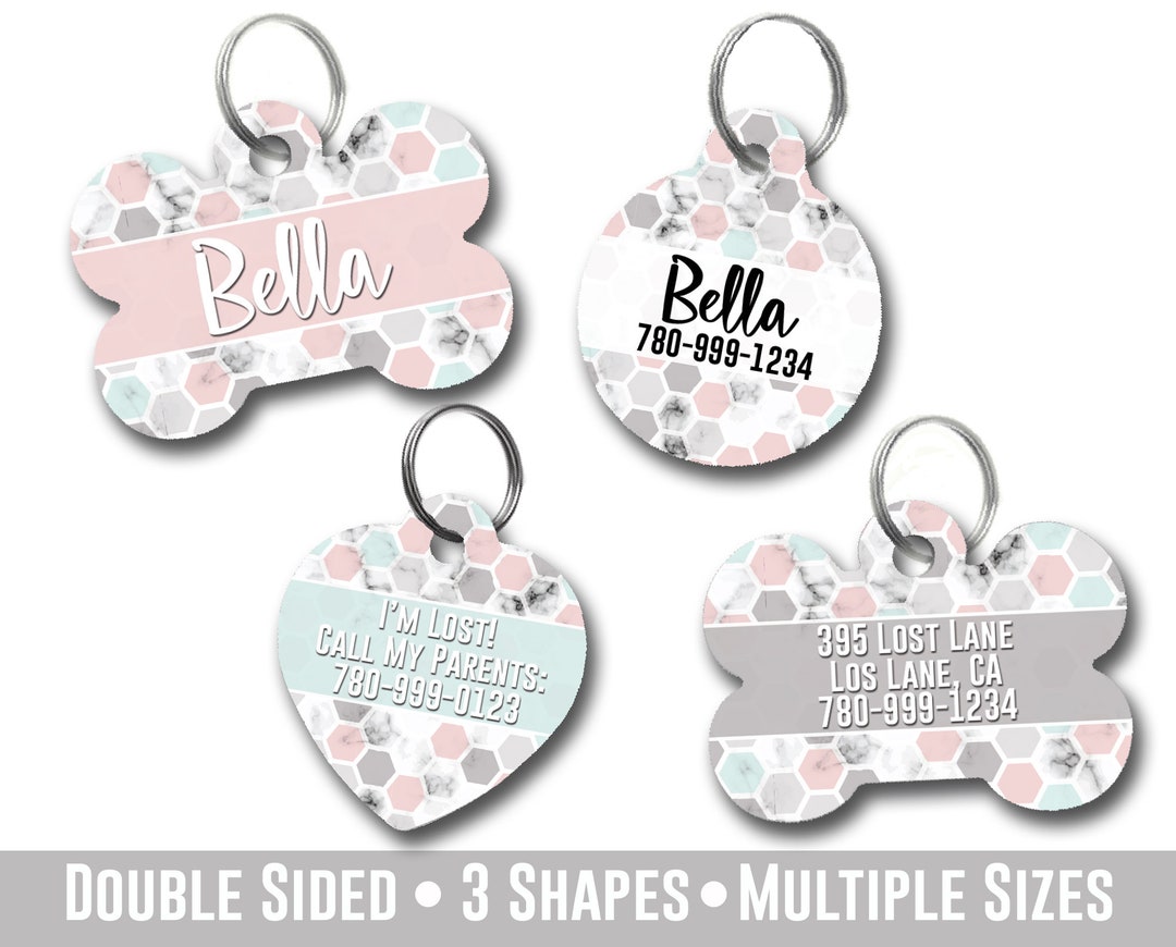 Pastel Pink Dog Tag, Personalized Dog Tag for Dog, Custom Dog Tag ...