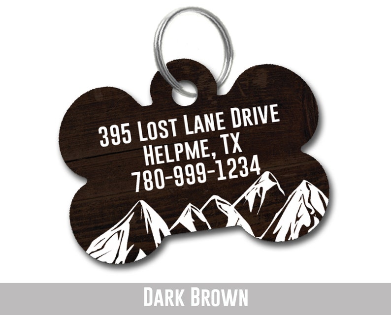 Rustic Dog Tag Mountain Dog Tag for Dogs Personalized Pet ID - Etsy