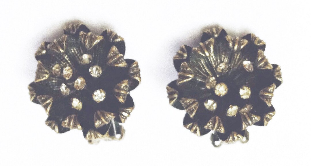 Vintage 1960s to Early 1970s Signed Alice Caviness Clip Earrings Bronze ...