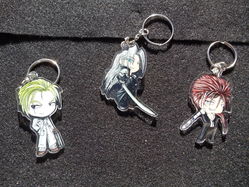 Final Fantasy VII Sephiroth Rufus Reno Charms Keychains | Etsy
