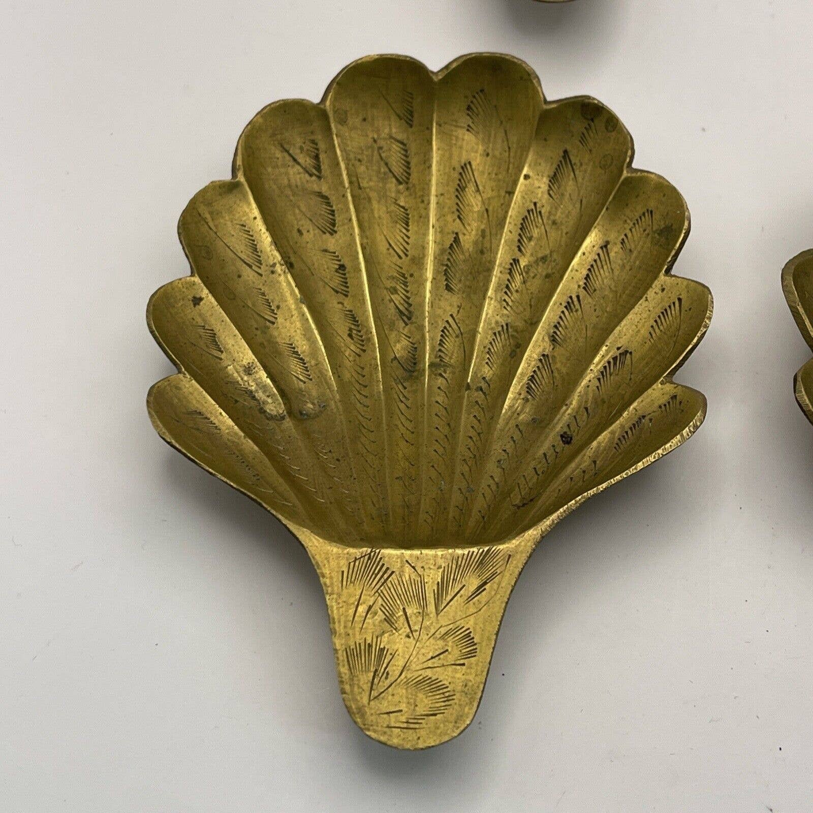 Vintage Scallop Shell Shaped Footed Dish Lot of 4 Brass India - Etsy