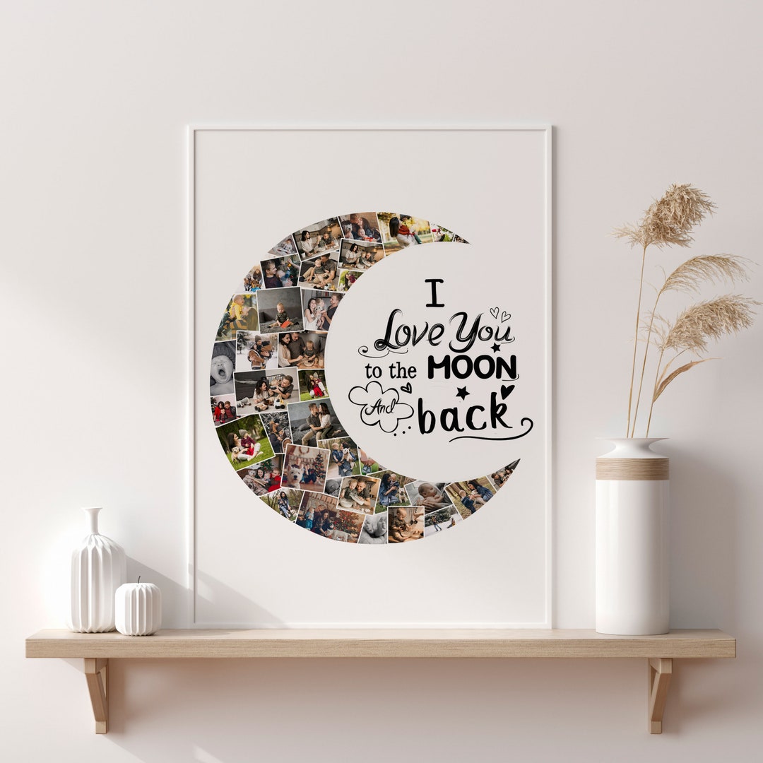 Moon Photo Collage, Personalized Anniversary Gifts for Wife, Wedding ...