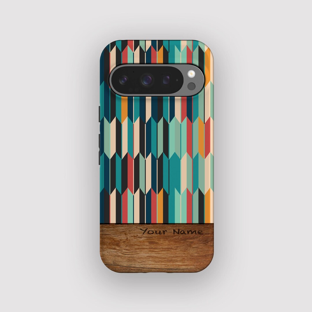 Retro Geometric Chevron Phone Case, Respect Colour Design for Pixel 10 ...