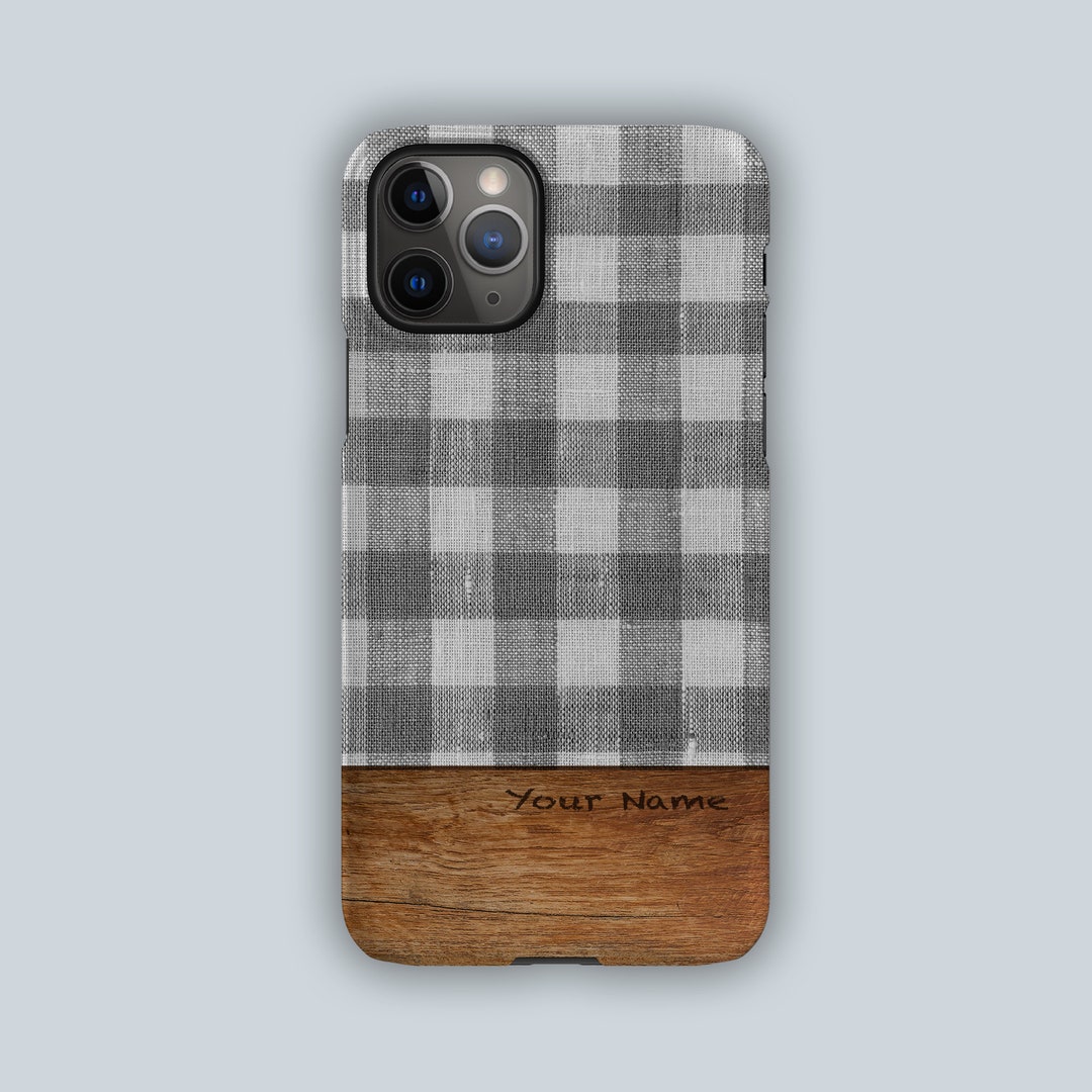 CHARCOAL CHECK Phone Case for iPhone 16, iPhone 15, iPhone 14, iPhone ...