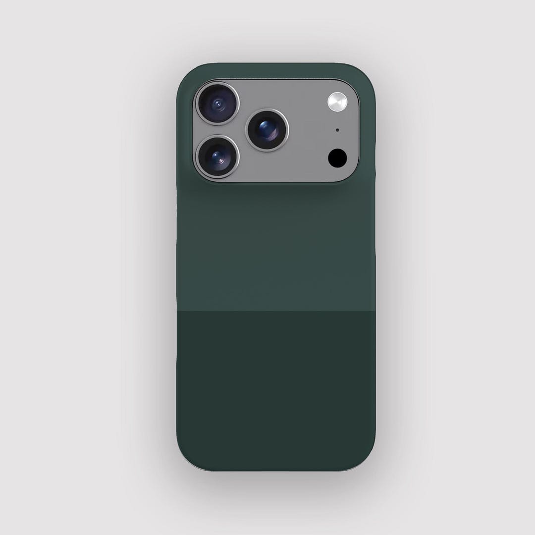 Night Darkness Green Block Phone Case for iPhone 17, 16, 15, 14 ...