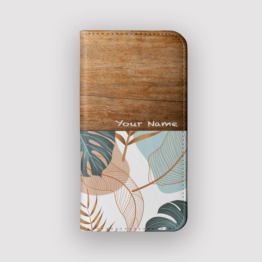 Rainforest Leaf Wallet Case | Floral Card Storage Folio Case | Fits ...