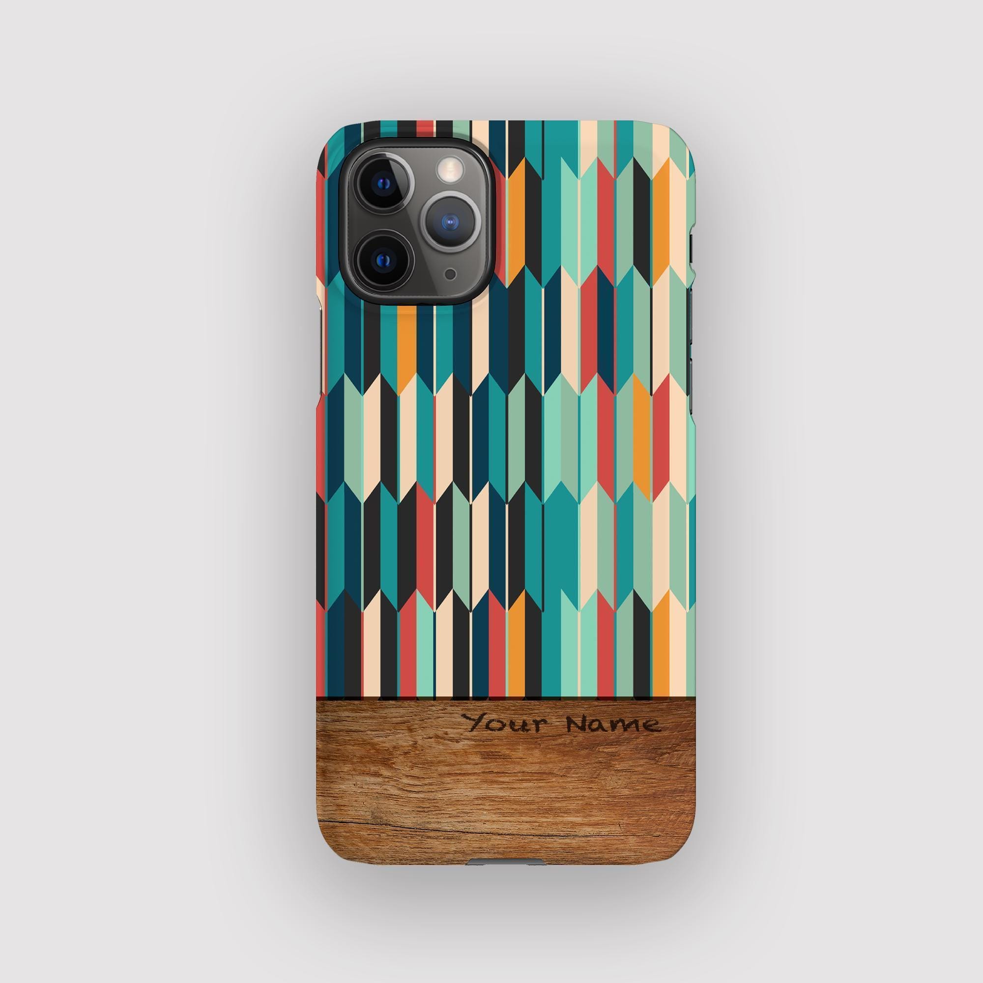 Retro Geometric Chevron Phone Case, Respect Colour Design for iPhone 17 ...