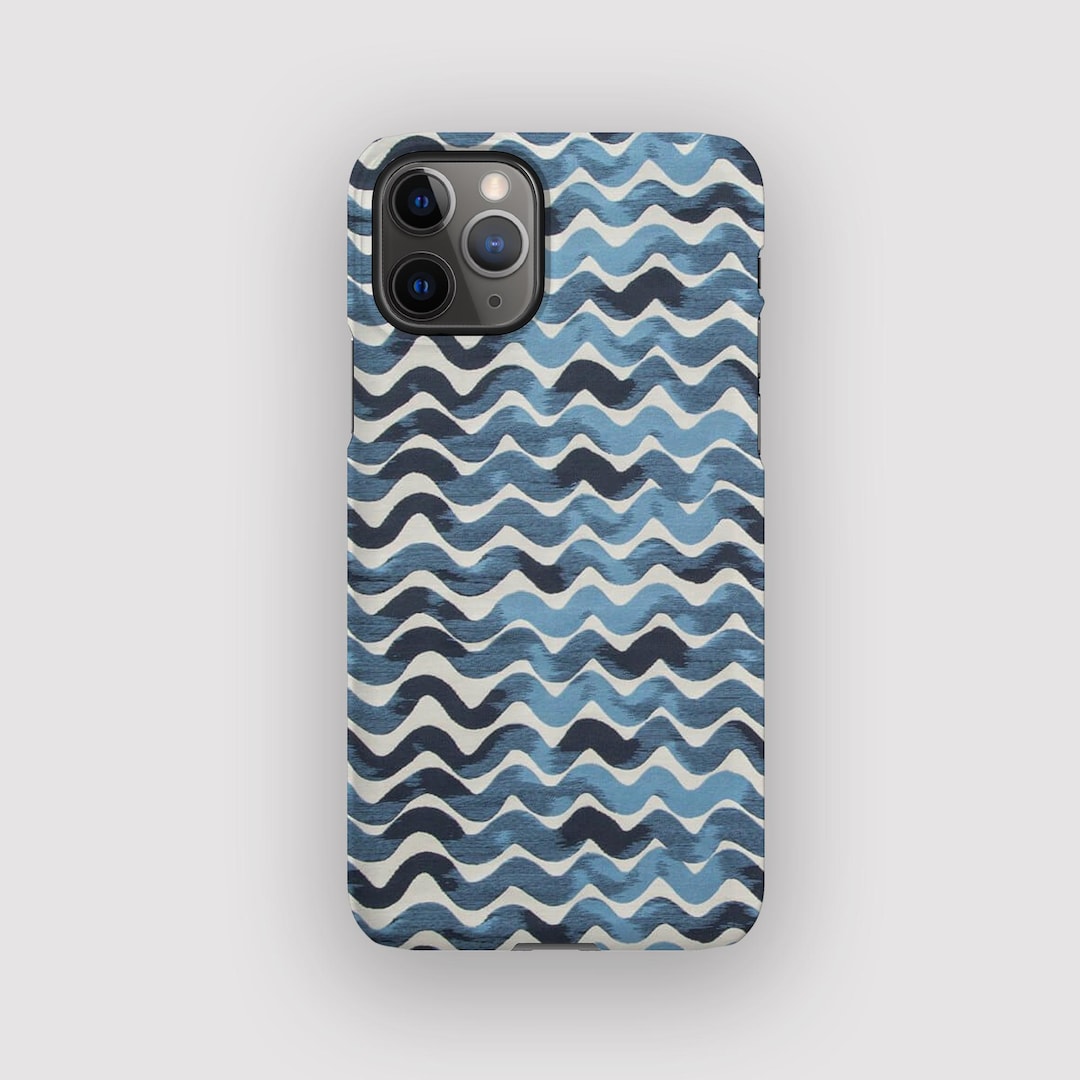 Wave Wiggle Phone Case: Ocean Waves Blue Striped iPhone 17 Case Design ...