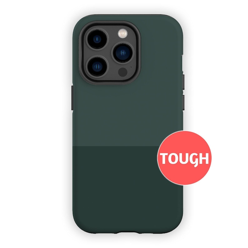 Night Darkness Green Block Phone Case for iPhone 17, 16, 15, 14 ...