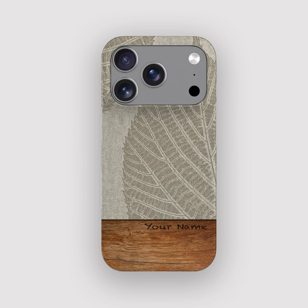 Minimalist Botanical Leaf Phone Case, Leaf Fossil Design for iPhone 15 ...