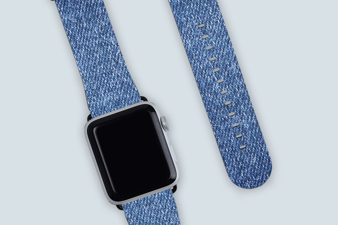 Blue Denim Watch Strap Abstract Design Watch Band for the Apple Watch ...