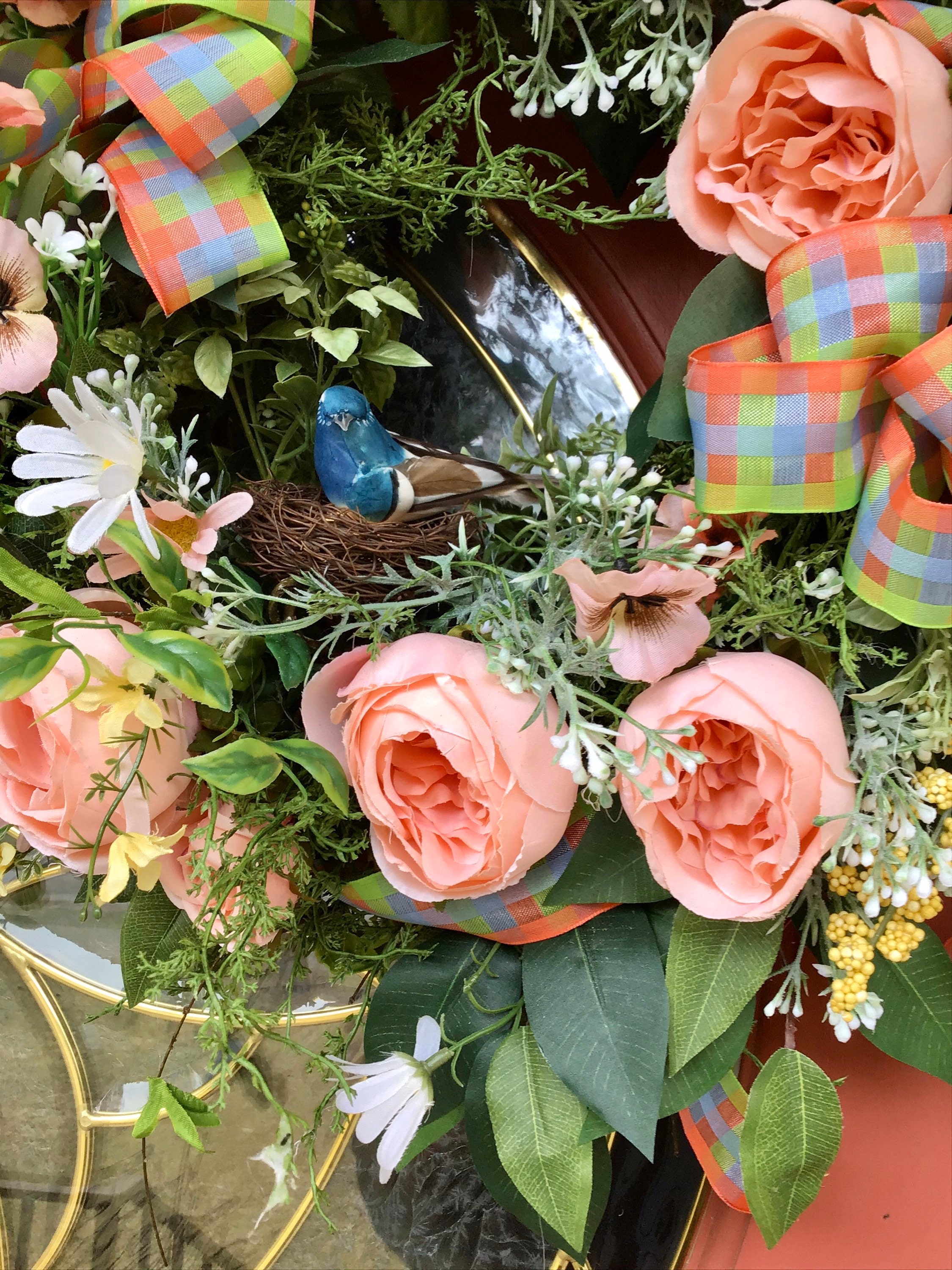 Victorian Spring Wreath for Front Door, Summer Wreath for Porch,pastel ...