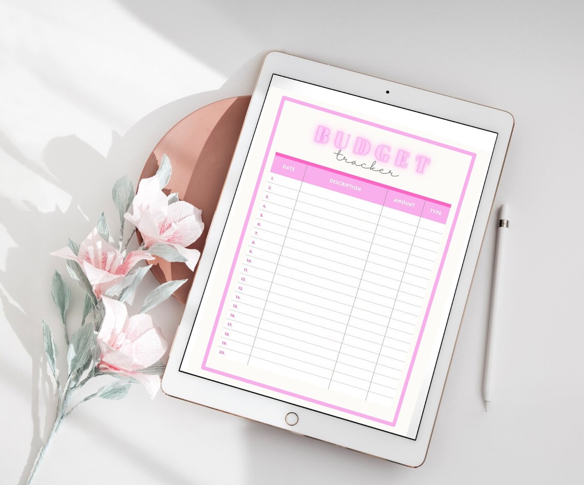 Printable Pink Budget Tracker Instant Download A4 & A5 - Etsy