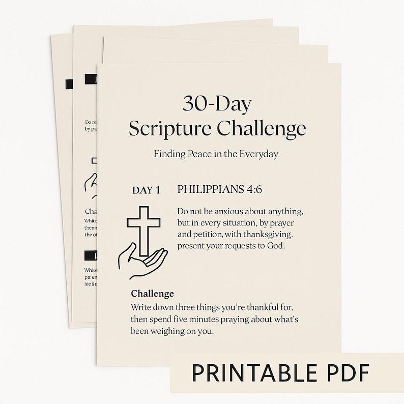30 Day Scripture Challenge Printable Christian Devotional Pdf Daily