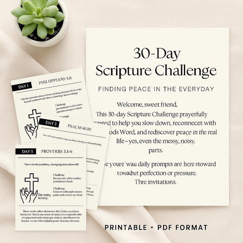 30 Day Scripture Challenge Printable Christian Devotional Pdf Daily