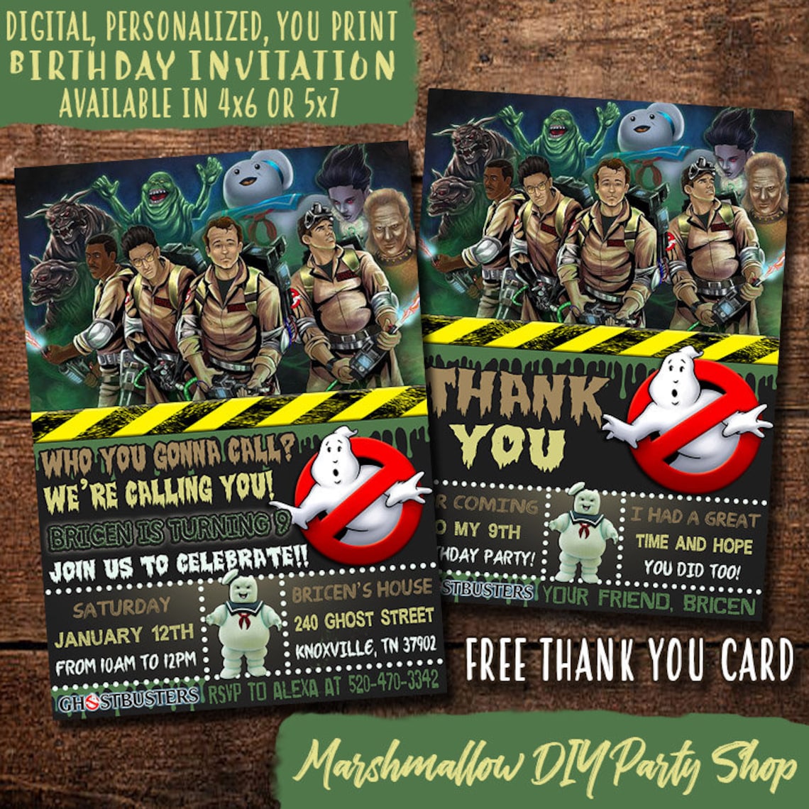 Ghostbusters Birthday Invitation Digital-print Yourself - Etsy