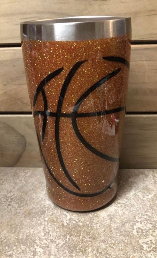 Basketball glitter epoxy tumbler | Etsy