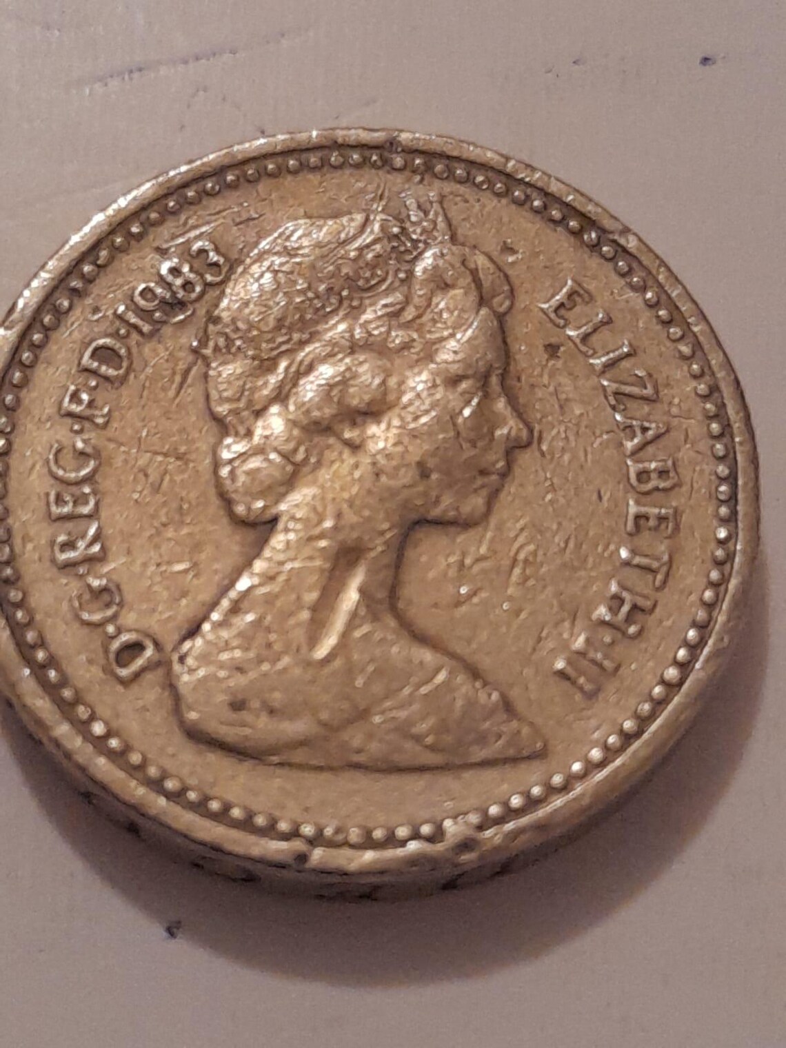 Vintage UK One Pound Coin 1983– Queen Elizabeth II – Withdrawn British ...