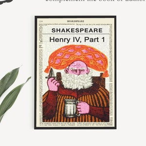 Printable Henry IV Part 1 Play Book Cover Art, Shakespeare Print, Gift ...