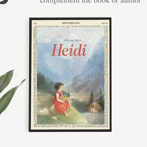 Printable 'heidi' Book Cover Art Print on Antique | Etsy