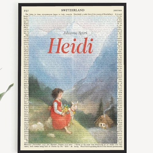 Printable 'heidi' Book Cover Art Print on Antique - Etsy