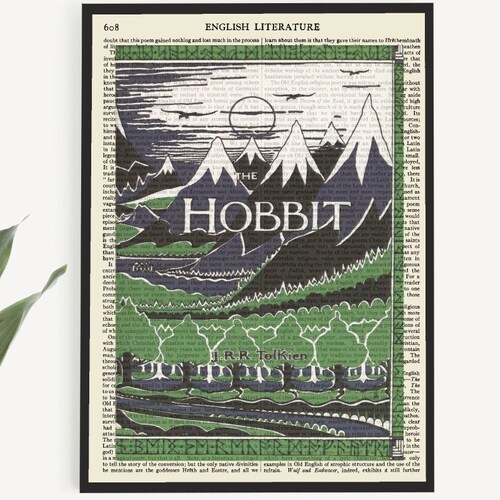 Instant Download 'the Hobbit' Book Art Print on an | Etsy