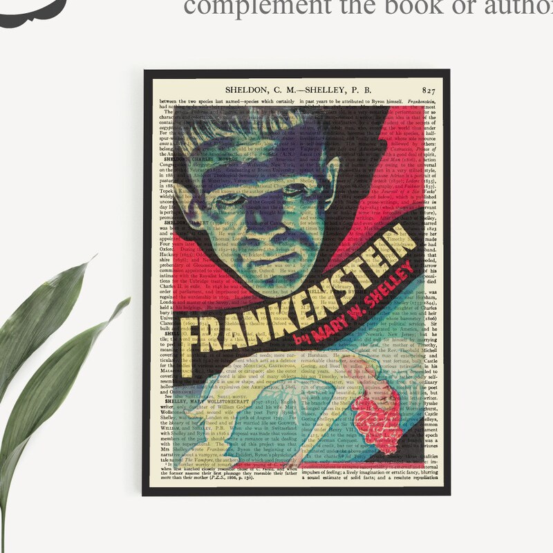 Frankenstein Book Cover Wall Art - Etsy