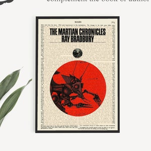 Printable 'the Martian Chronicles' Book Cover Art on Antique ...