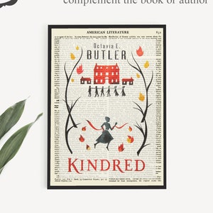 Printable Book Art of 'kindred' Book Cover on Old Page, Book Art Poster ...