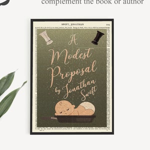 Printable 'A Modest Proposal' Book Cover Print Poster Print, Classroom ...